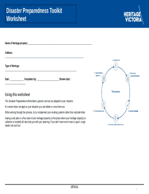 Disaster Preparedness Toolkit. Worksheet Doc Template | pdfFiller