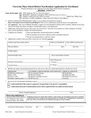 Fillable Online Non-resident Enrollment Application for University ...