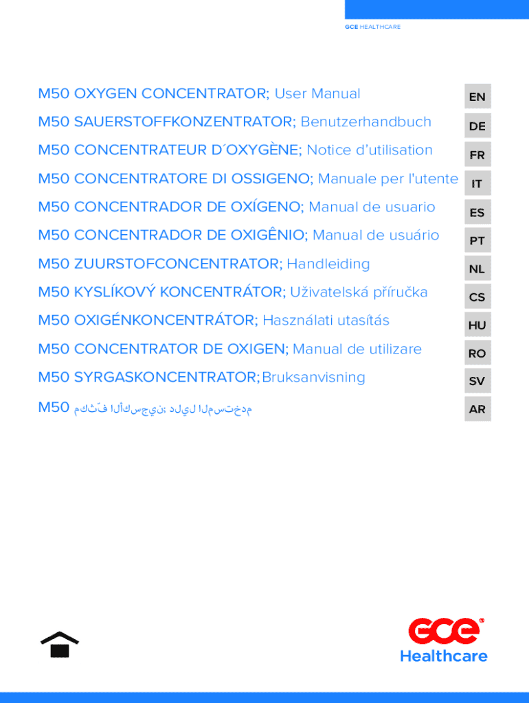 Rellenable en línea Gce Healthcare M50 Oxygen Concentrator User Manual Fax Email Imprimir ...