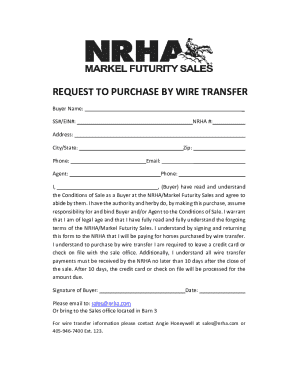 Fillable Online Request to Purchase by Wire Transfer Fax Email Print - pdfFiller