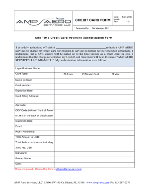 Fillable Online One Time Credit Card Payment Authorization Form Fax ...