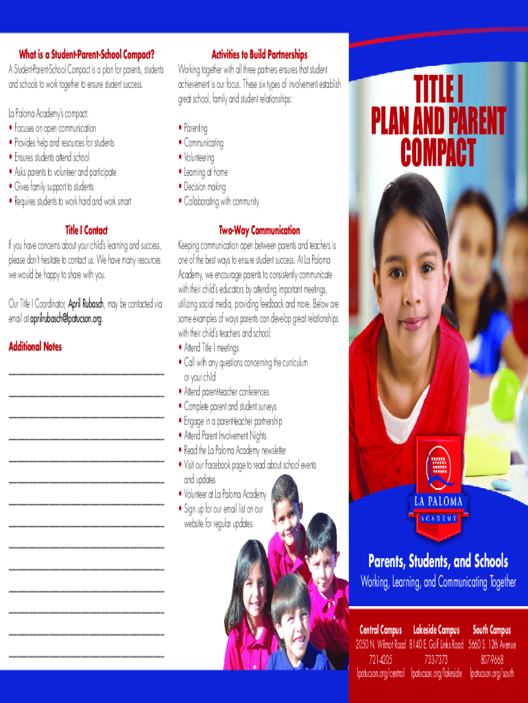 Fillable Online La Paloma Academy Student-parent-school Compact Fax ...