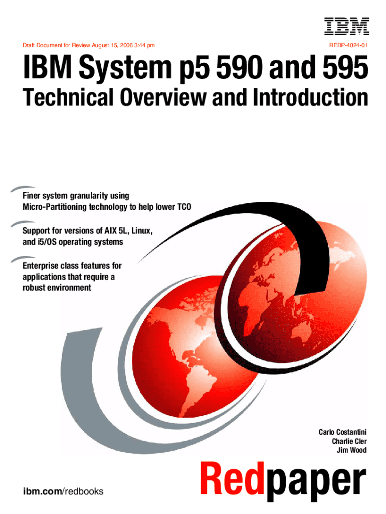 Fillable Online Ibm System P5 590 and 595 Technical Overview and ...