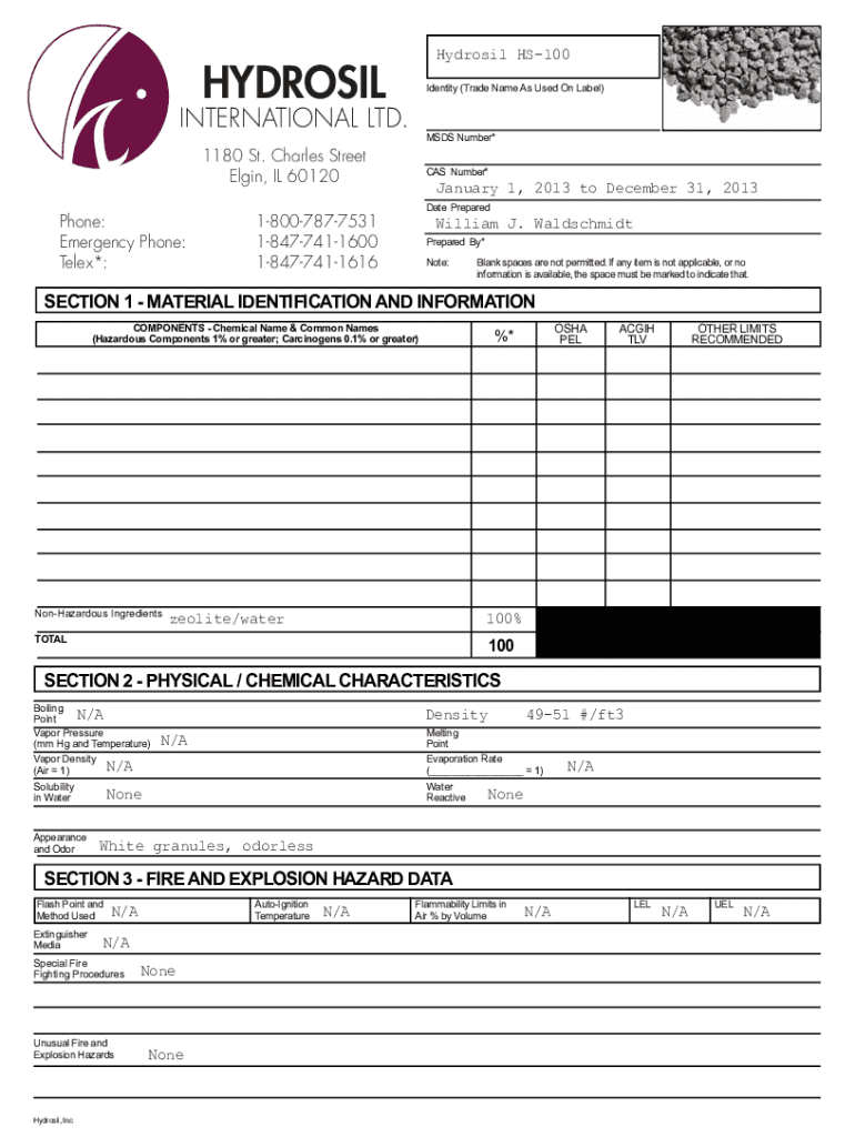 Fillable Online Hydrosil InternationalPollution ControlOdor and Water ...
