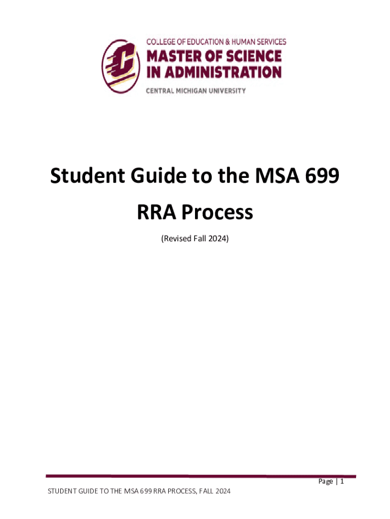 Fillable Online The Student Guide to the MSA Capstone Project - Part 2 ...