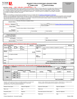 Fillable Online Request for Accountable Advance Fax Email Print - pdfFiller