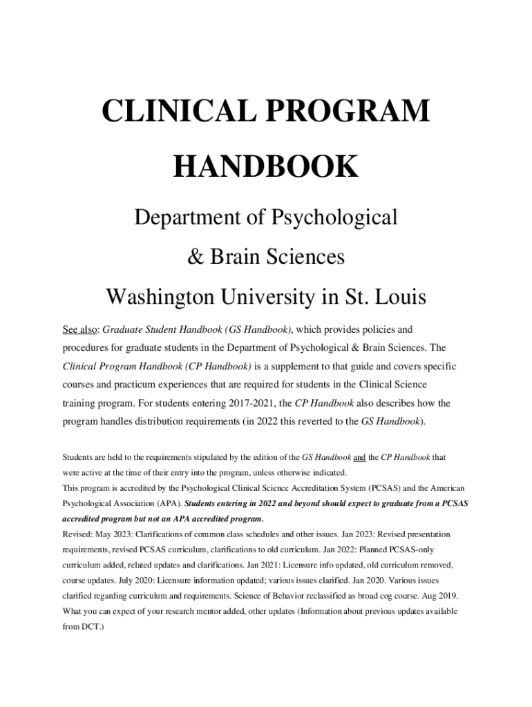 Fillable Online Clinical Program Handbook Fax Email Print - pdfFiller