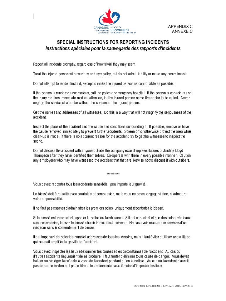 Remplissable en ligne Special Incident Reporting Requirements Title 17, ... Fax Email Imprimer ...