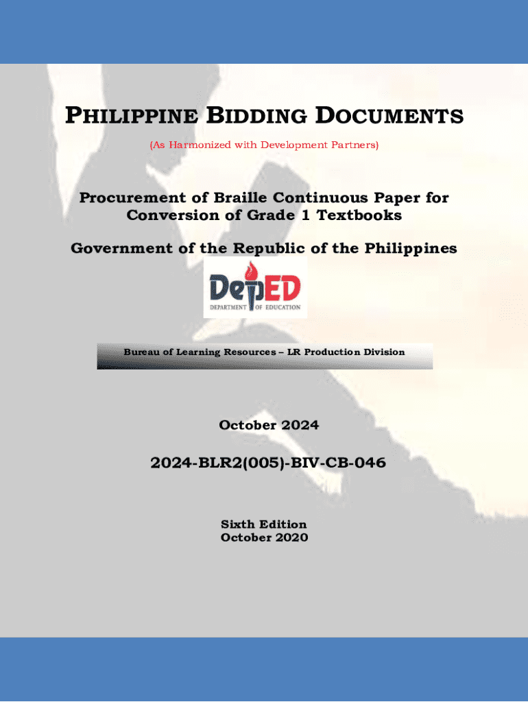 Fillable Online Procurement of Braille Continuous Paper for Conversion of Grade 1 Textbooks Fax ...