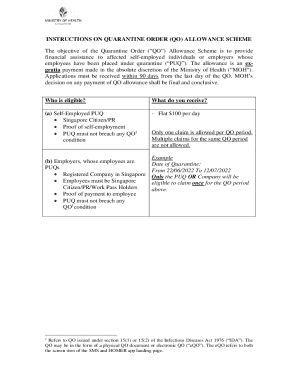 Fillable Online Instructions on Quarantine Order (qo) Allowance Scheme ...