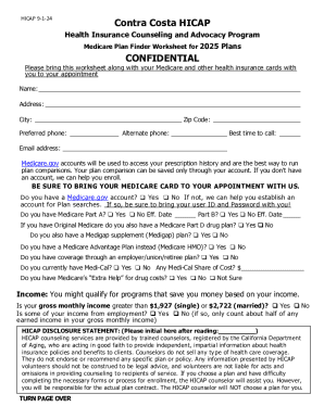 Fillable Online Medicare Plan Finder Worksheet for 2025 Plans Fax Email ...