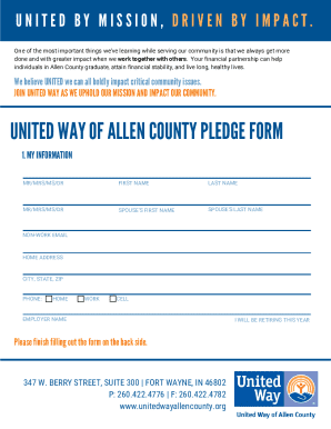 Fillable Online Pledge Form for Community Fund Fax Email Print - pdfFiller