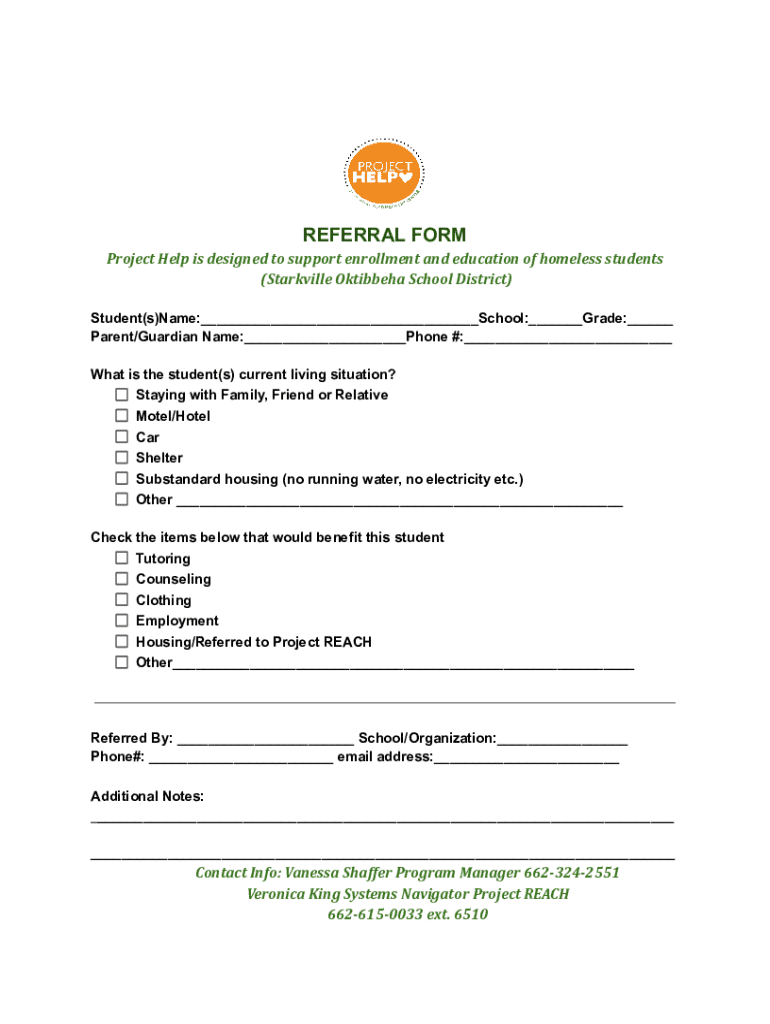 Fillable Online Project Help Referral Form Fax Email Print - pdfFiller