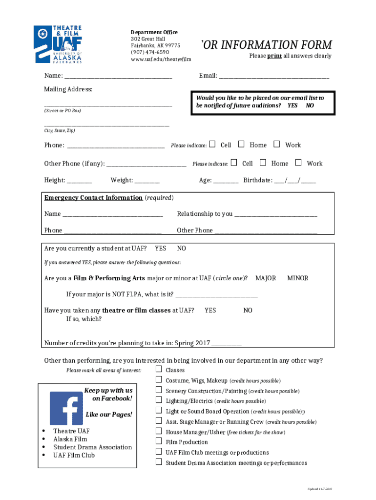 Actor Ination Doc Template | pdfFiller