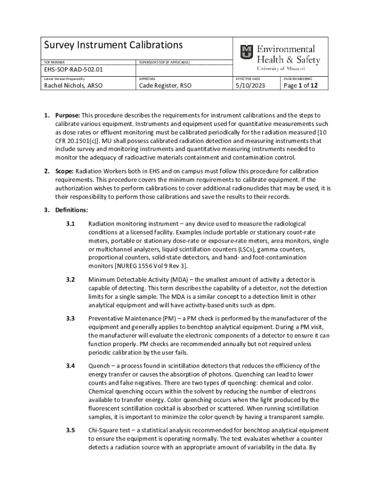 Fillable Online Survey Instrument Calibrations Fax Email Print - pdfFiller