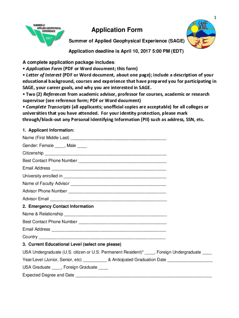 Fillable Online Fillable Online web ics purdue Summer of Applied ...