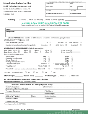Manual Wheelchair Request Doc Template | pdfFiller