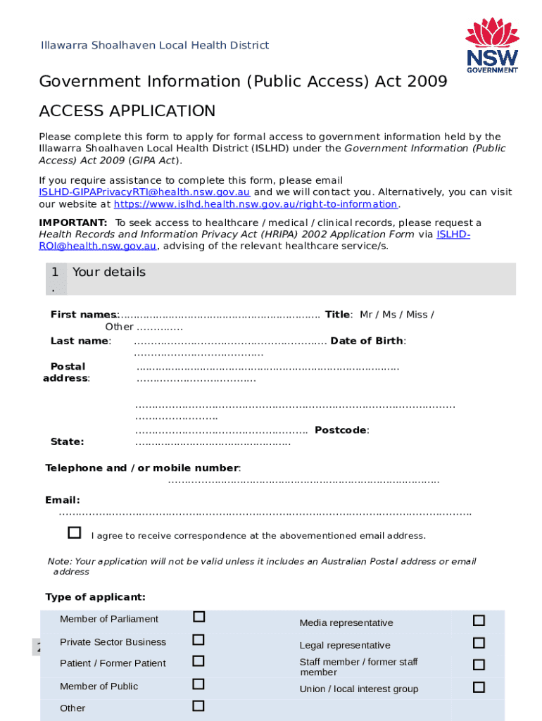 ISLHD Disclosure Log Doc Template | pdfFiller