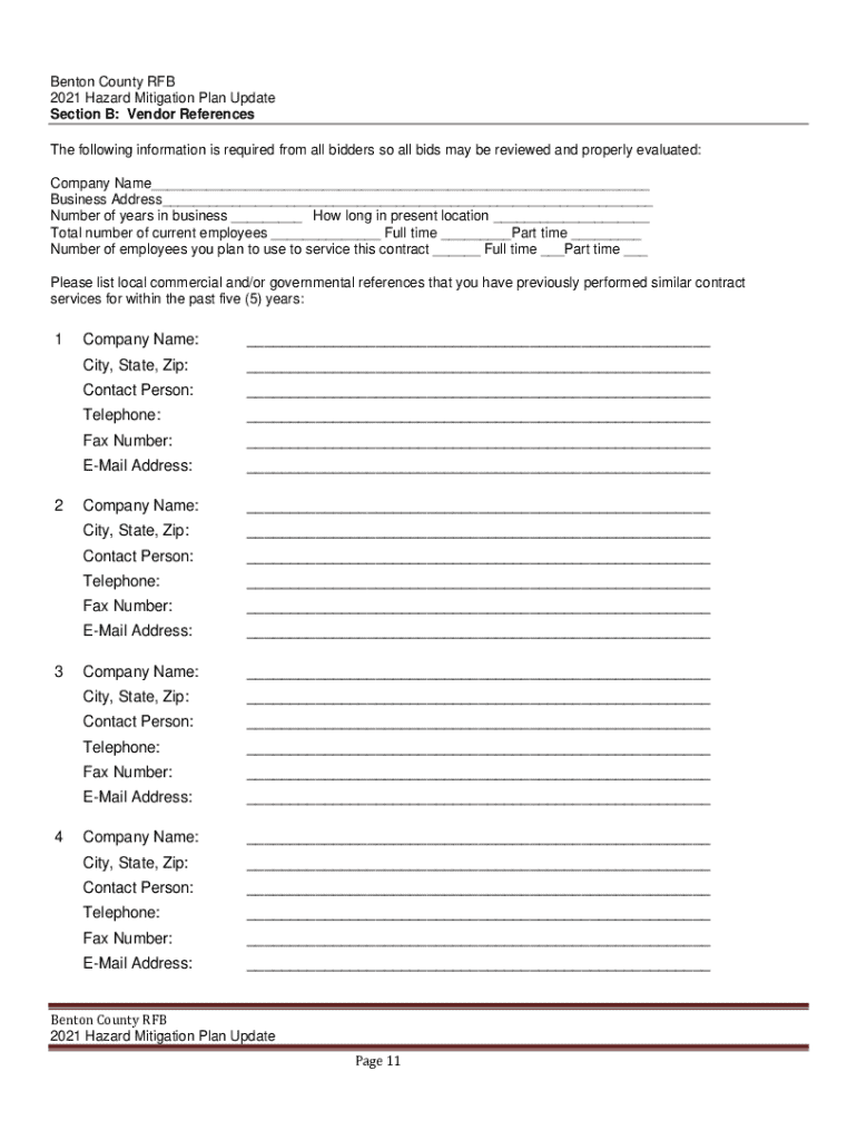 Fillable Online Benton County Hazard Mitigation Plan Update Fax Email ...