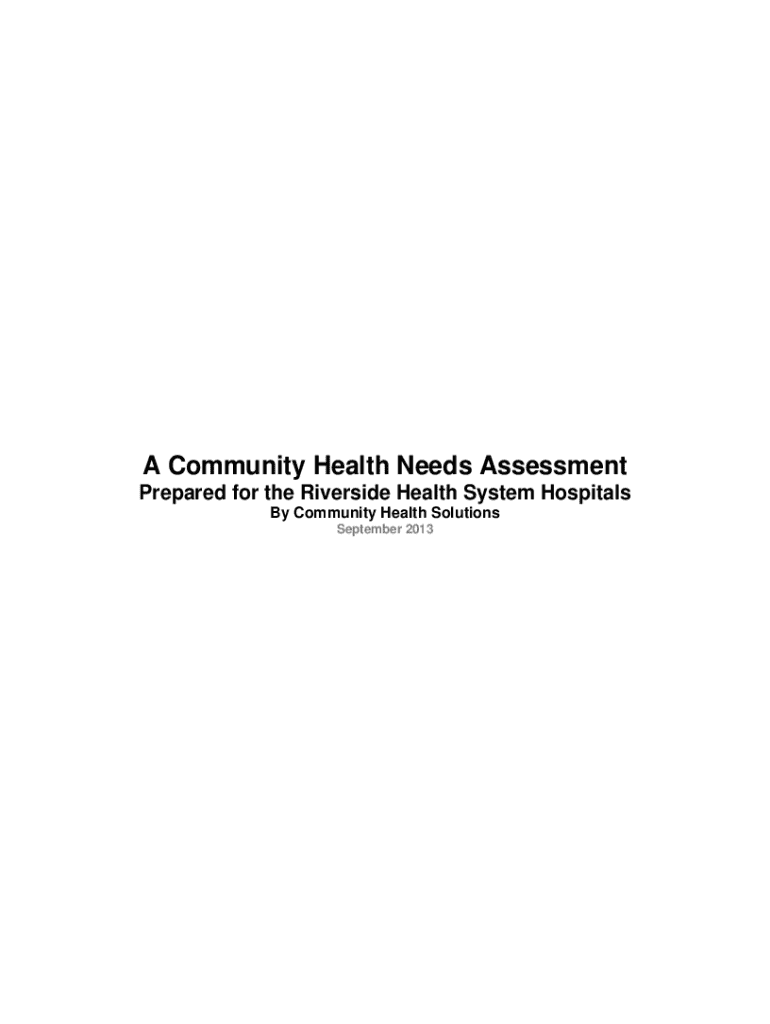 Fillable Online Community Health Needs Assessment for Riverside Health System Fax Email Print ...