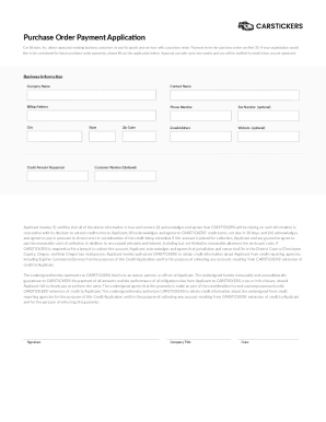 Fillable Online Purchase Order Payment Application Fax Email Print - pdfFiller