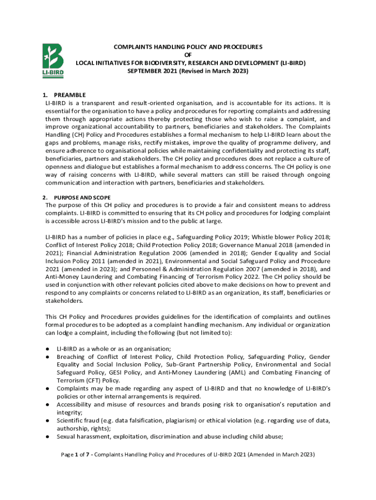 Fillable Online LI-BIRD - Local Initiatives for Biodiversity, Research and ... Fax Email Print ...