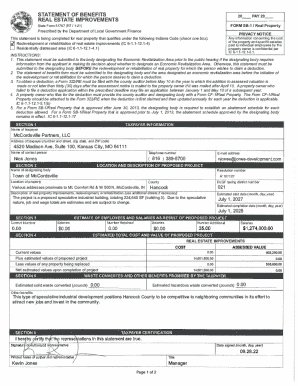 Fillable Online Statement of Benefits for Real Estate Improvements Fax ...