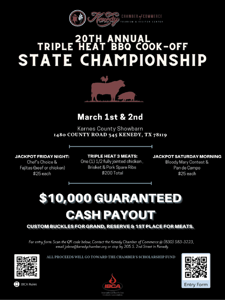 Fillable Online 20th Annual Triple Heat Bbq Cook-off Fax Email Print ...