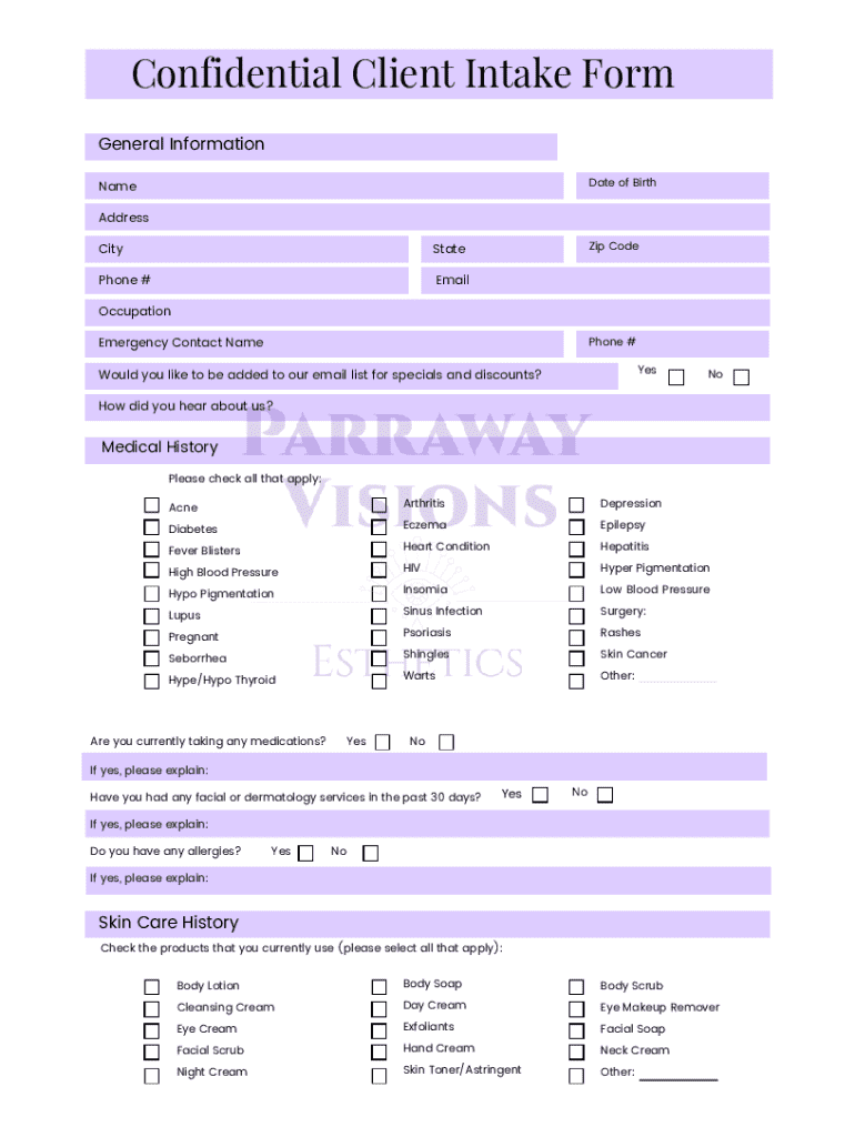 Fillable Online How Do I Create an Intake Form? Fax Email Print - pdfFiller