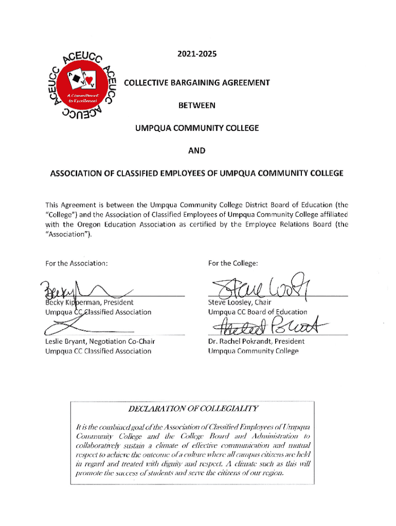 Fillable Online Agreement Between Umpqua Community College and Ucc ...