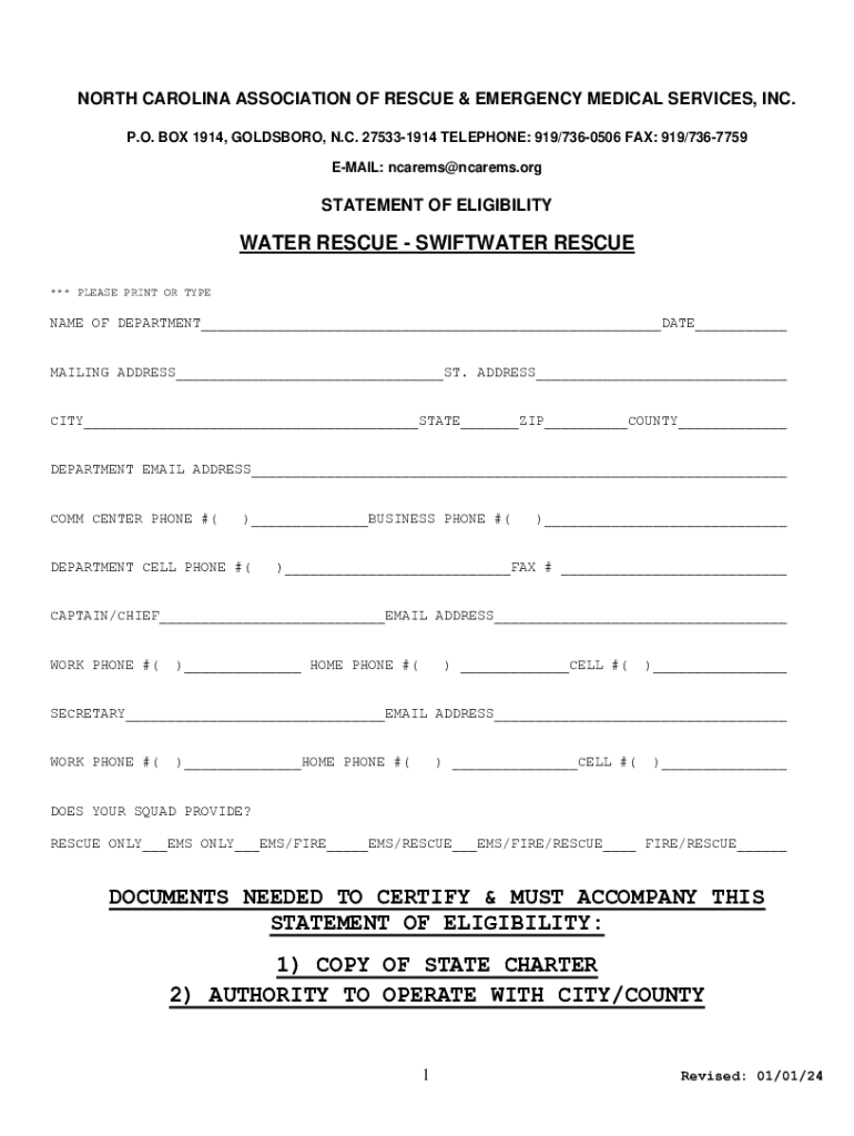 Fillable Online Water Rescue - Swiftwater Rescue Fax Email Print - pdfFiller