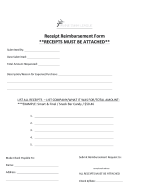 Fillable Online Receipt Reimbursement Request Fax Email Print - pdfFiller