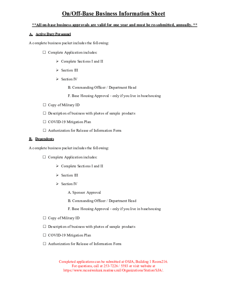 Fillable Online On/Off-Base Business Information Sheet - MCAS Iwakuni ...