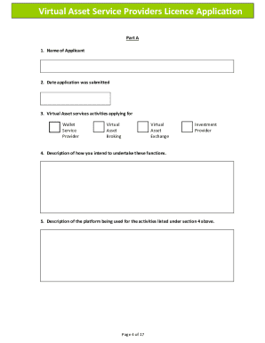 Fillable Online Virtual Asset Service Providers Licence Application Fax ...