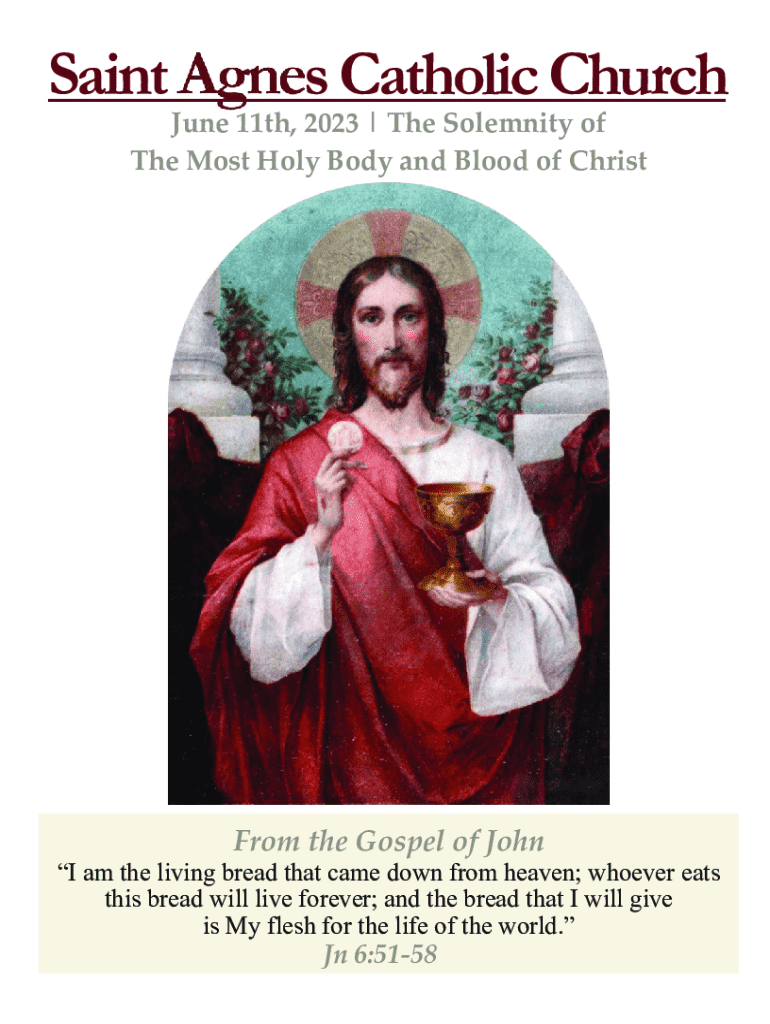 Fillable Online Solemnity of the Body and Blood of Christ (Corpus ...