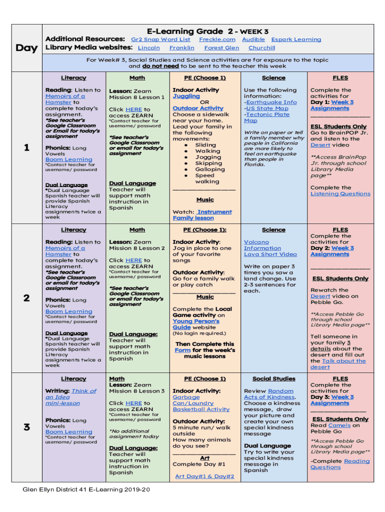 Fillable Online How are assignments developed for the eLearning day ...