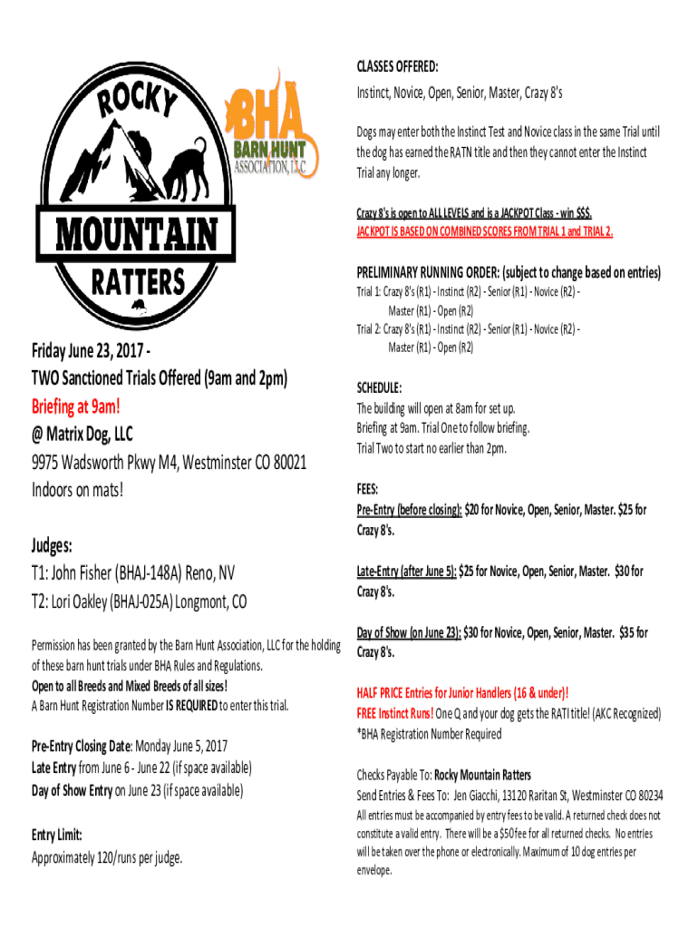 Fillable Online Barn Hunt Buddies Fax Email Print - pdfFiller