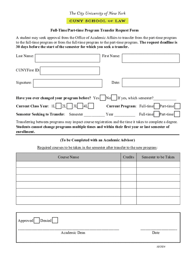 Fillable Online Program Transfer Request Fax Email Print - pdfFiller