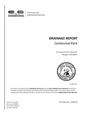 Fillable Online Centennial Park Drainage Report Fax Email Print - pdfFiller
