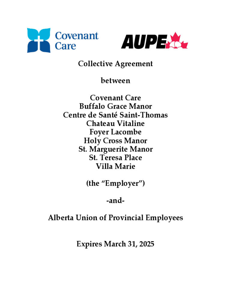 Fillable Online Covenant Care Collective Agreement Fax Email Print - pdfFiller
