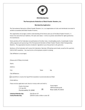 Fillable Online Membership Application for the Pennsylvania Federation ...