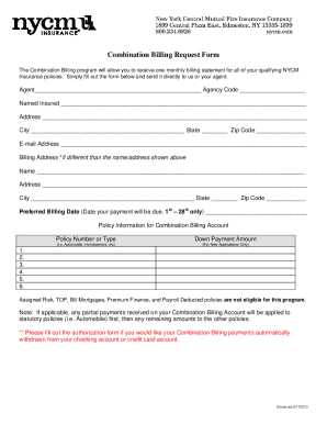 Fillable Online Combination Billing Request Form Fax Email Print - pdfFiller