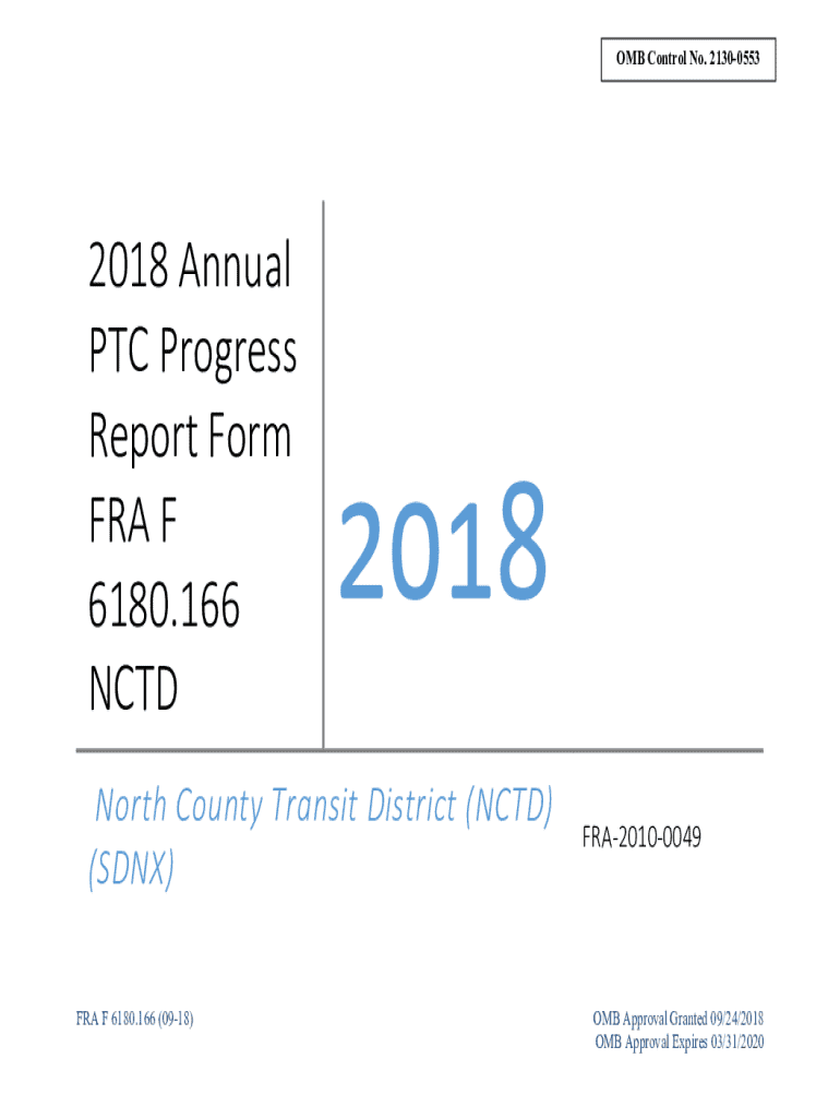 Fillable Online 2018 Annual PTC Progress Report Form FRA F 6180.166 ...