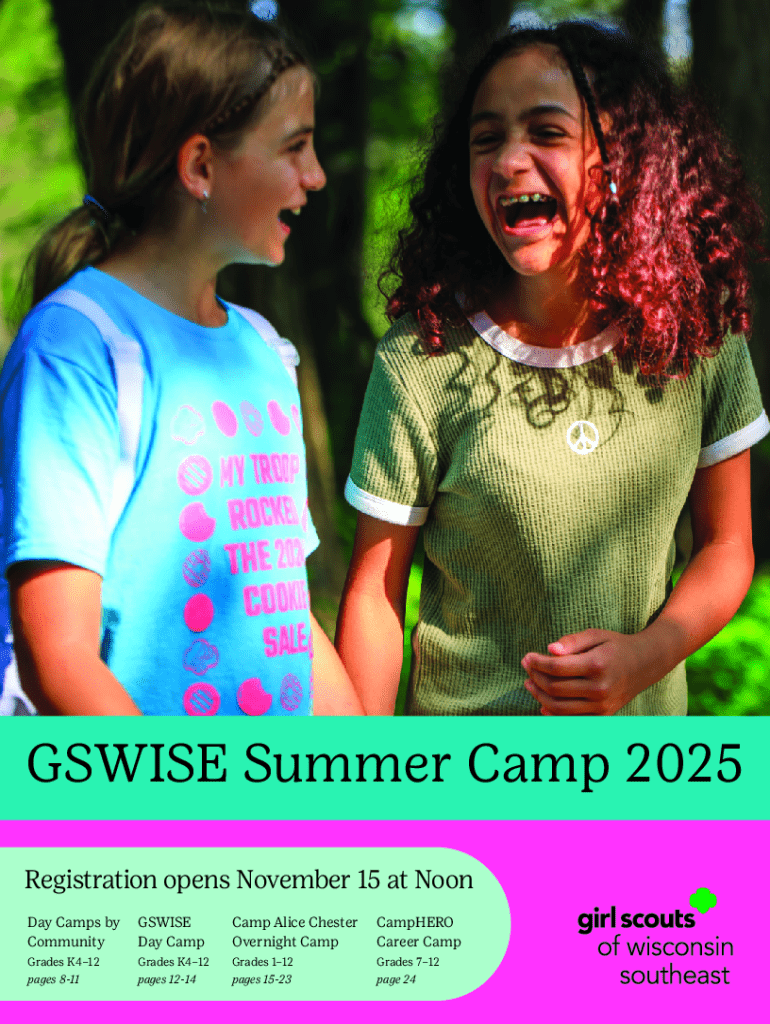 Fillable Online Gswise Summer Camp Registration Information Fax Email Print - pdfFiller