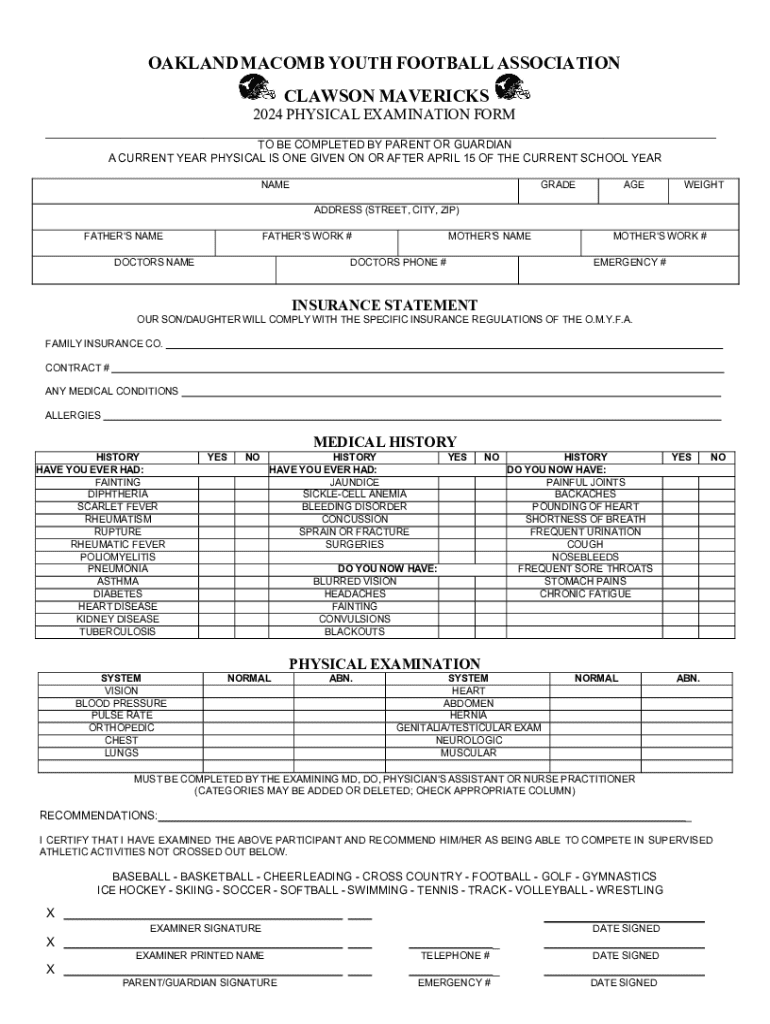 Fillable Online Physical Evaluation Form - Montera Middle School Fax Email Print - pdfFiller