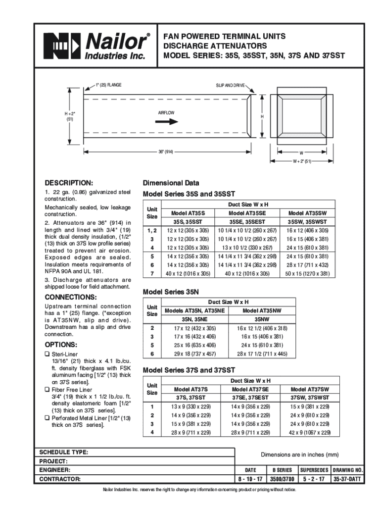 Fillable Online Fan Powered Terminal Units - Discharge Attenuators ...