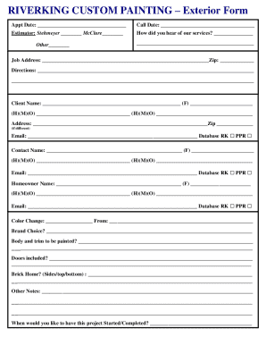 Fillable Online Exterior Painting Request Form Fax Email Print - pdfFiller