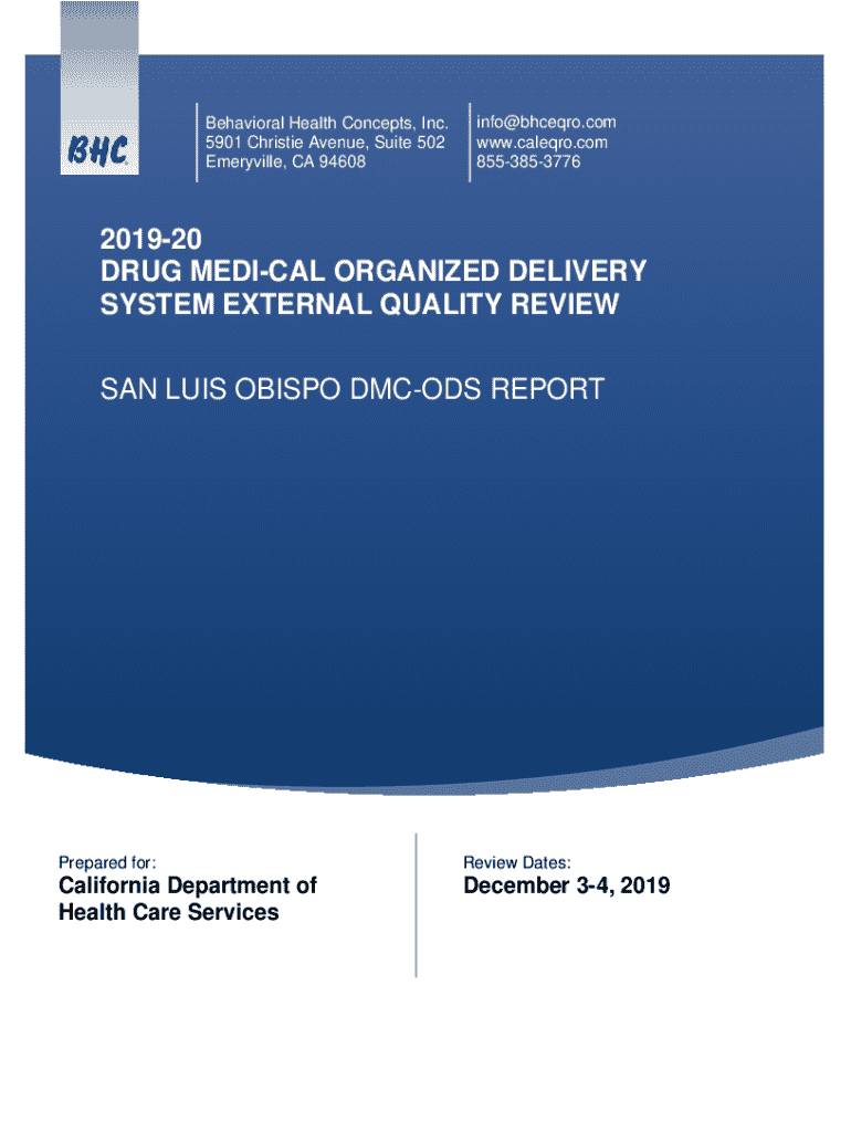 Fillable Online 2019-20 Drug Medi-cal Organized Delivery System ...