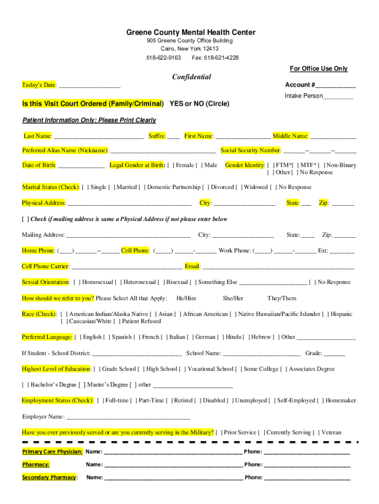 Fillable Online Patient Intake and Consent Forms Fax Email Print ...