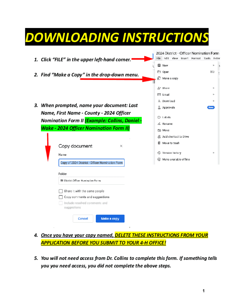 Fillable Online Nomination of District 4-h Officers Fax Email Print ...